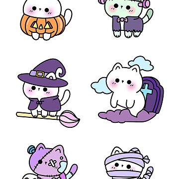 "Halloween Cats, Spooky Creepy Kitten" Sticker for Sale by millistudio ...