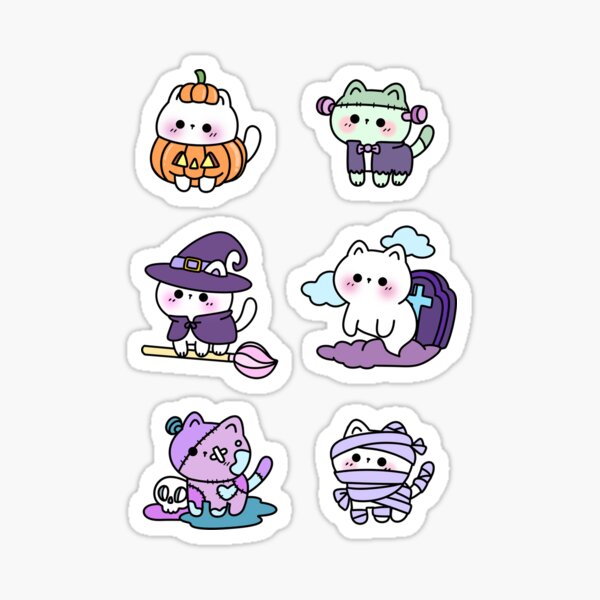 "Halloween Cats, Spooky Creepy Kitten" Sticker for Sale by millistudio ...