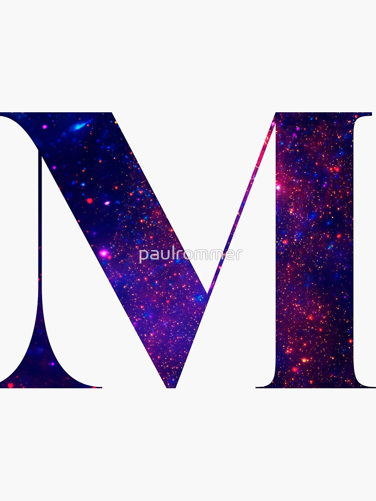 "Letter M galaxy in white background" Sticker for Sale by paulrommer ...
