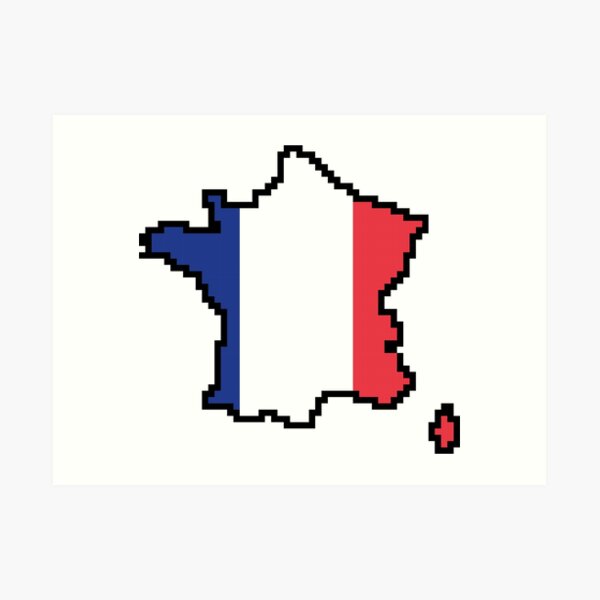 "8-Bits France Map Flag Pixel Art" Art Print for Sale by GraphicBazaar ...