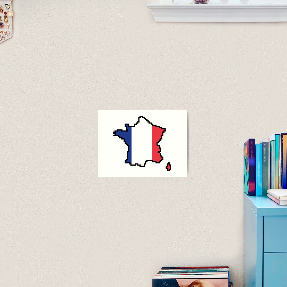 "8-Bits France Map Flag Pixel Art" Art Print for Sale by GraphicBazaar ...
