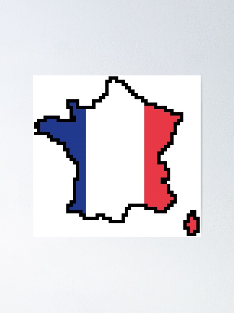 "8-Bits France Map Flag Pixel Art" Poster for Sale by GraphicBazaar ...
