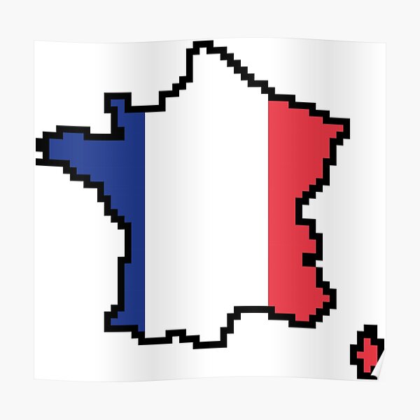 "8-Bits France Map Flag Pixel Art" Poster for Sale by GraphicBazaar ...
