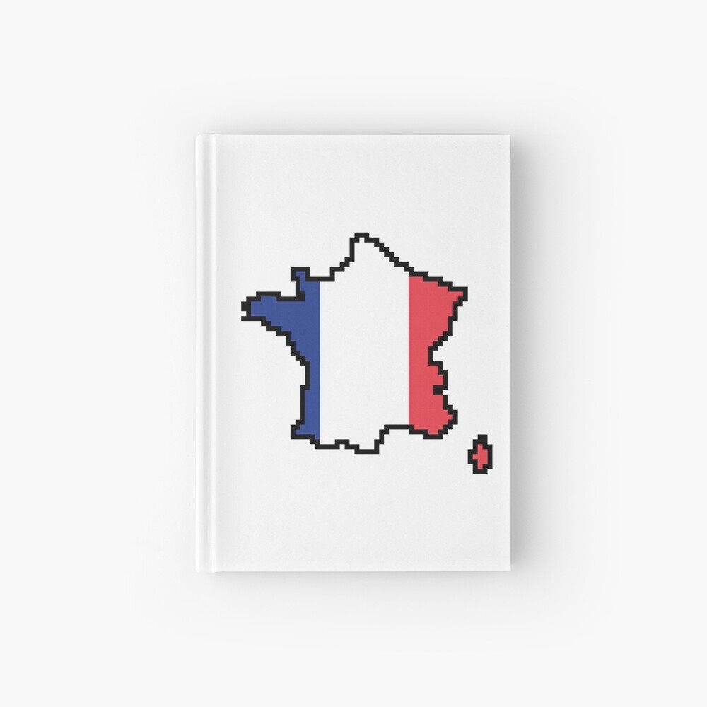 "8-Bits France Map Flag Pixel Art" Hardcover Journal for Sale by ...