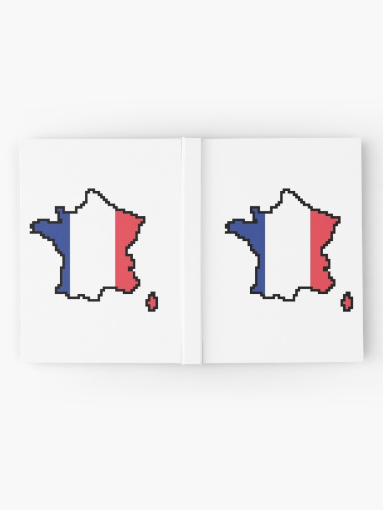 "8-Bits France Map Flag Pixel Art" Hardcover Journal for Sale by ...