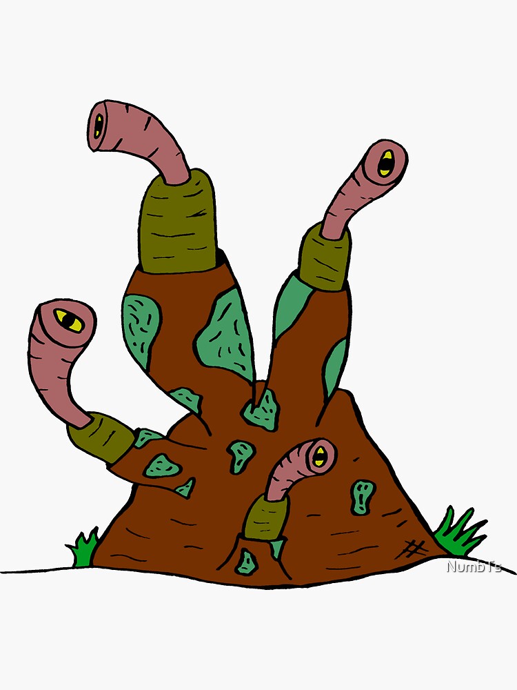 "Alien Worms" Sticker for Sale by NumbTs | Redbubble