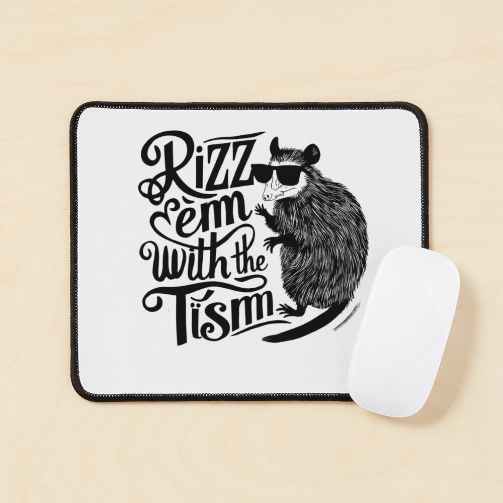"Rizz Em With The Tism possum " Sticker for Sale by MasnMusg | Redbubble