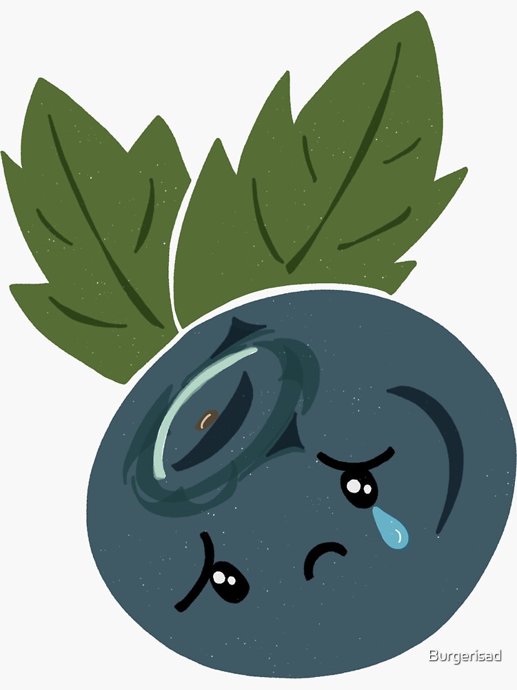 "Sad blueberry crying " Sticker for Sale by Burgerisad | Redbubble