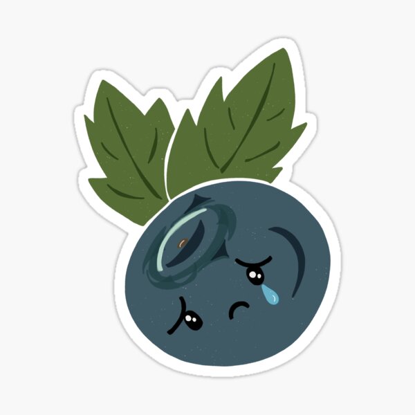 "Sad blueberry crying " Sticker for Sale by Burgerisad | Redbubble