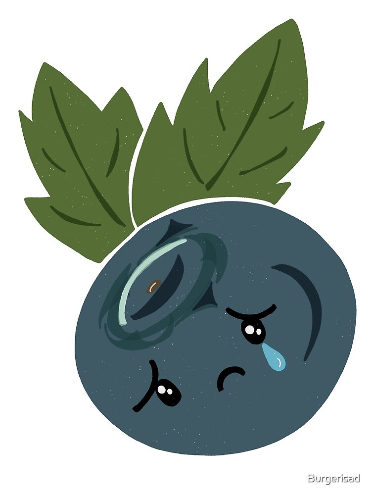 "Sad blueberry crying " Art Print for Sale by Burgerisad | Redbubble