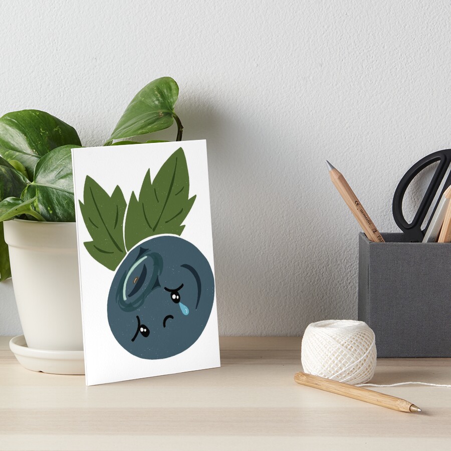 "Sad blueberry crying " Art Board Print by Burgerisad | Redbubble