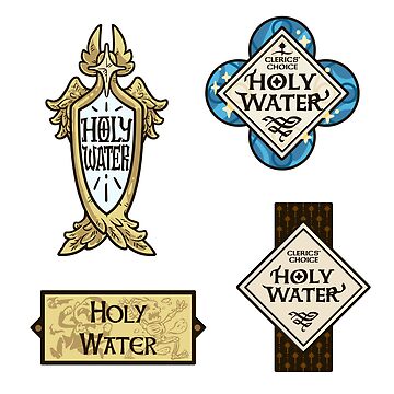 "Holy Water Labels 01" Sticker for Sale by oniodyssey | Redbubble