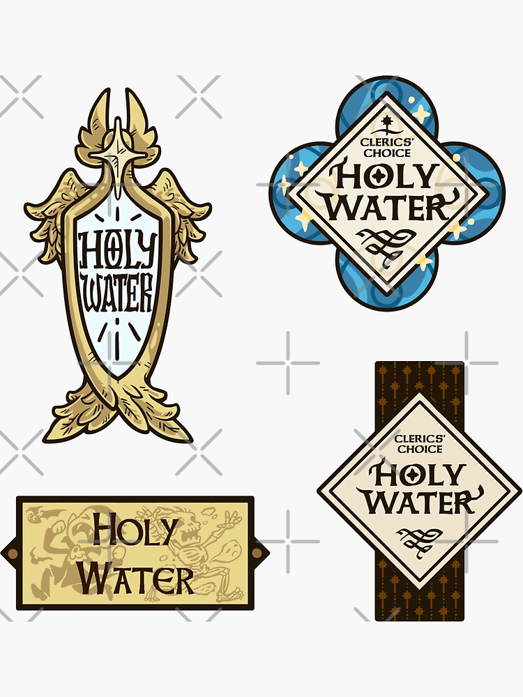 "Holy Water Labels 01" Sticker for Sale by oniodyssey | Redbubble