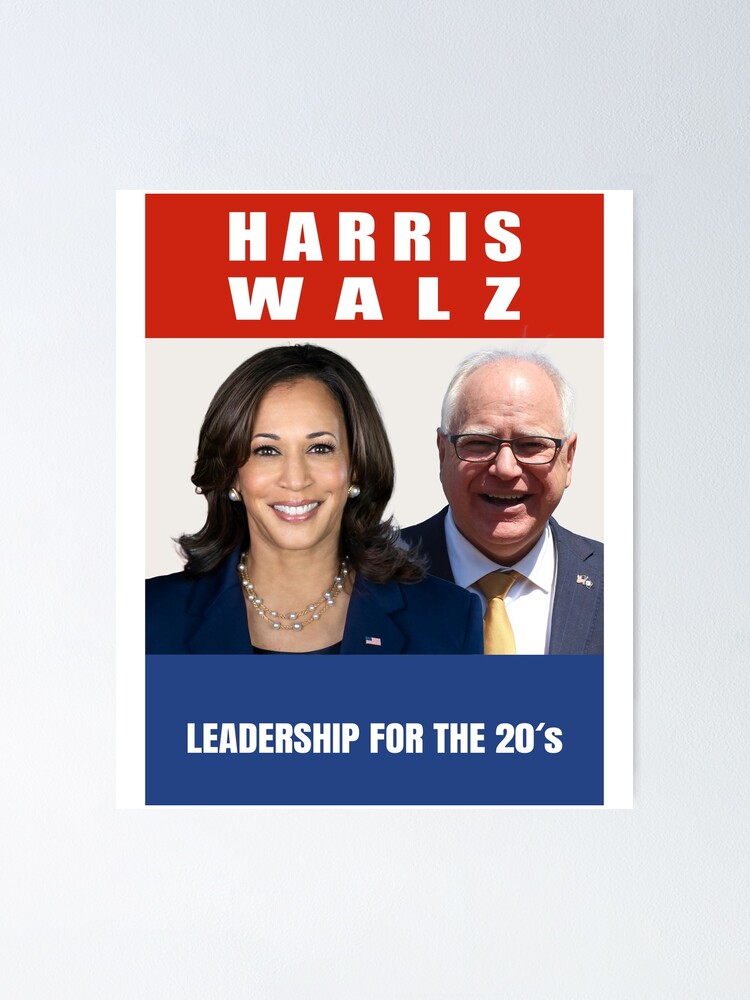 "Kamala Harris & Tim Walz: Leadership for the 20's Iconic Art" Poster ...