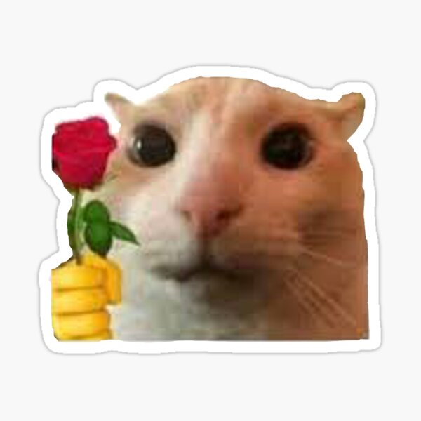 "Polite Cat gives you Rose Sticker" Sticker for Sale by maraaust ...