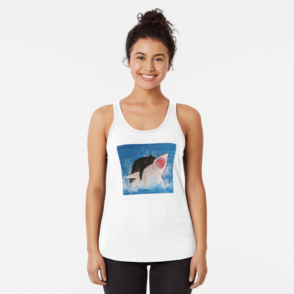 "Cat bites a shark" Sticker for Sale by FREEEZEDESIGN | Redbubble