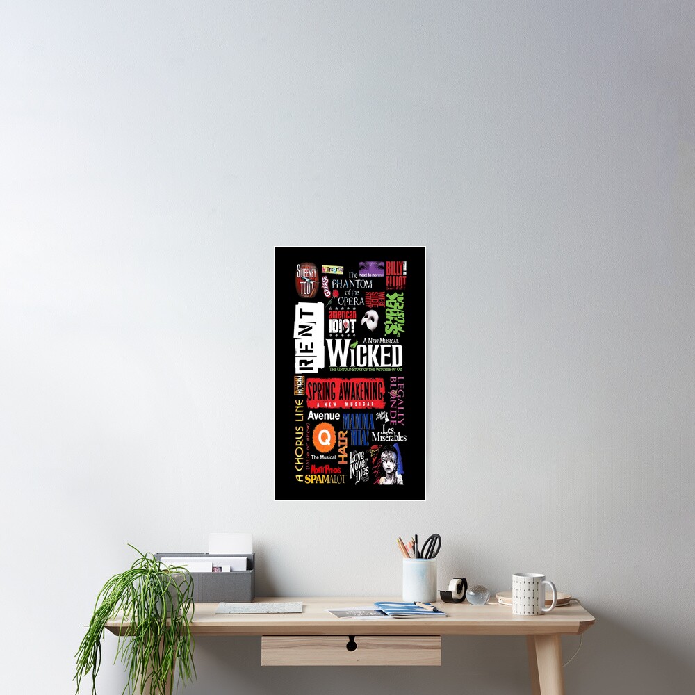"Broadway Musical Collage" Poster for Sale by colergase | Redbubble
