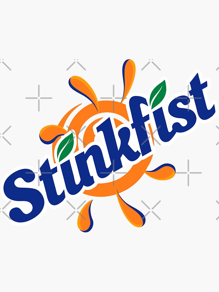 "Stinkfist Sunkist Logo" Sticker for Sale by friendlynbhood | Redbubble