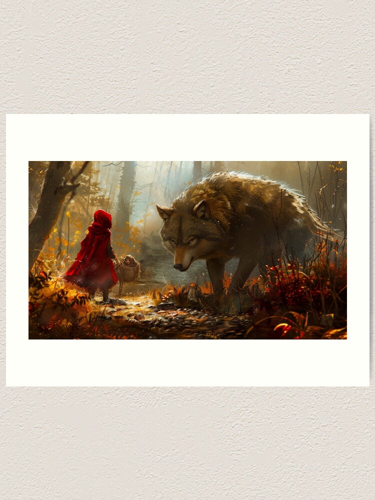 "Little Red and Wolf" Art Print for Sale by MedusaPrintArt | Redbubble