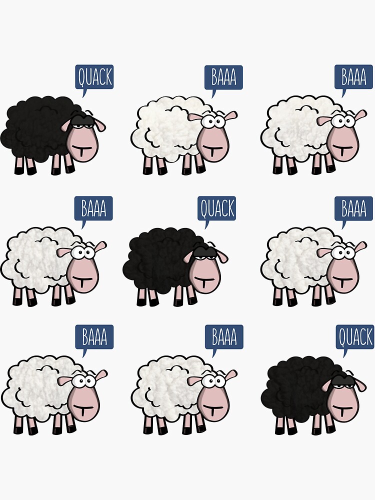 "Bored Black Sheep Stickers" Sticker for Sale by sundressedbcnES ...