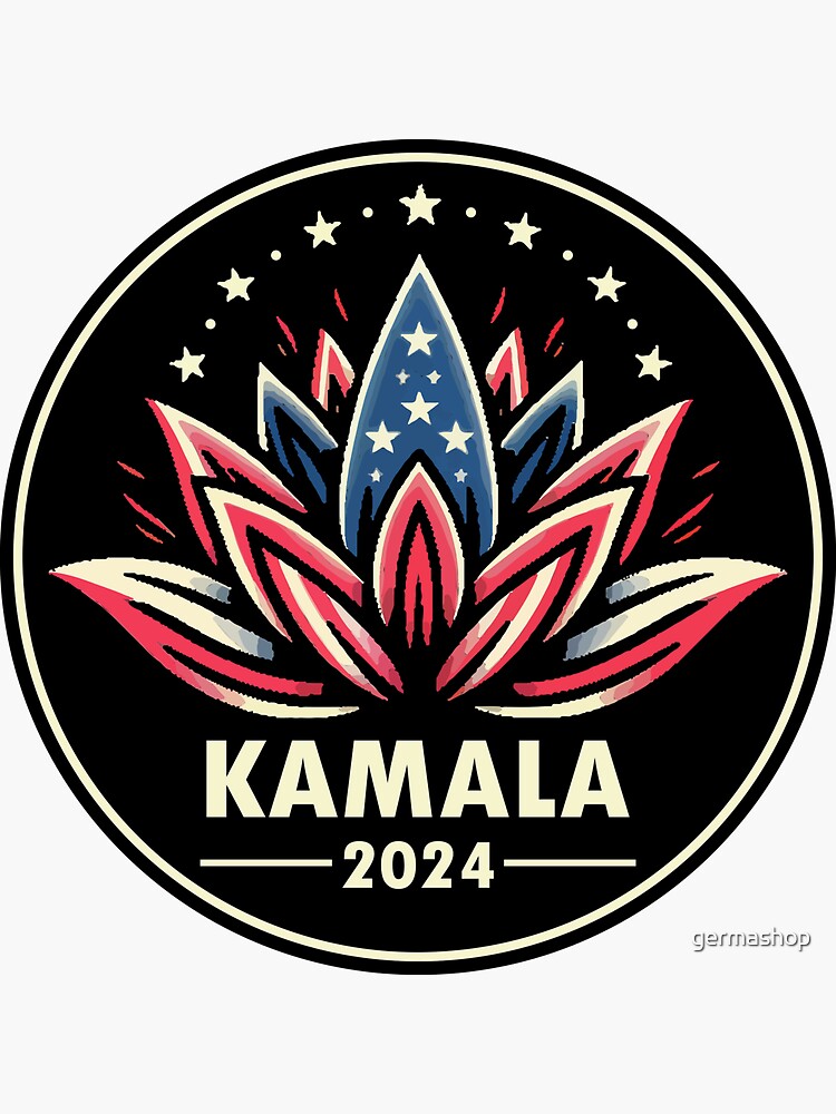 "Kamala Harris 2024 American Lotus Round Bumper" Sticker for Sale by ...