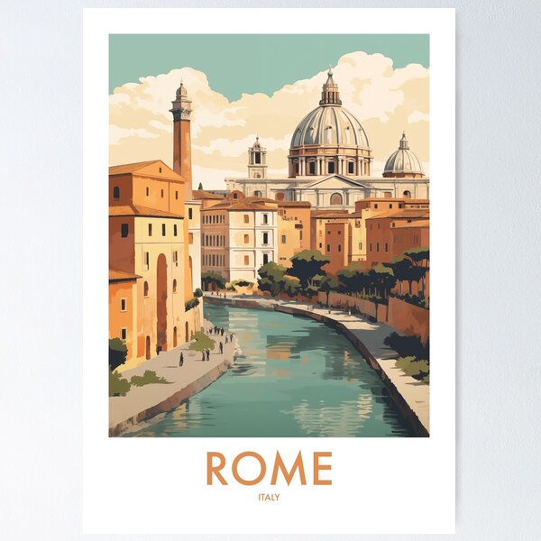 "Vintage travel poster Rome - Classic design of the eternal city ...