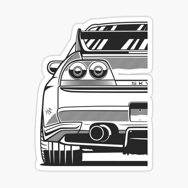 "Skyline GTR R33 Fragment" Sticker for Sale by OlegMarkaryan | Redbubble