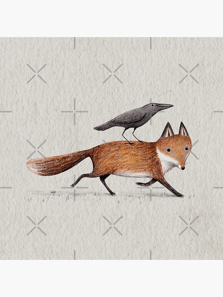 "Fox & Crow - Piggyback" Poster for Sale by Sophie Corrigan | Redbubble