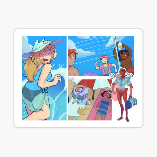 "fionna and cake beach episode" Sticker for Sale by 6kai3 | Redbubble