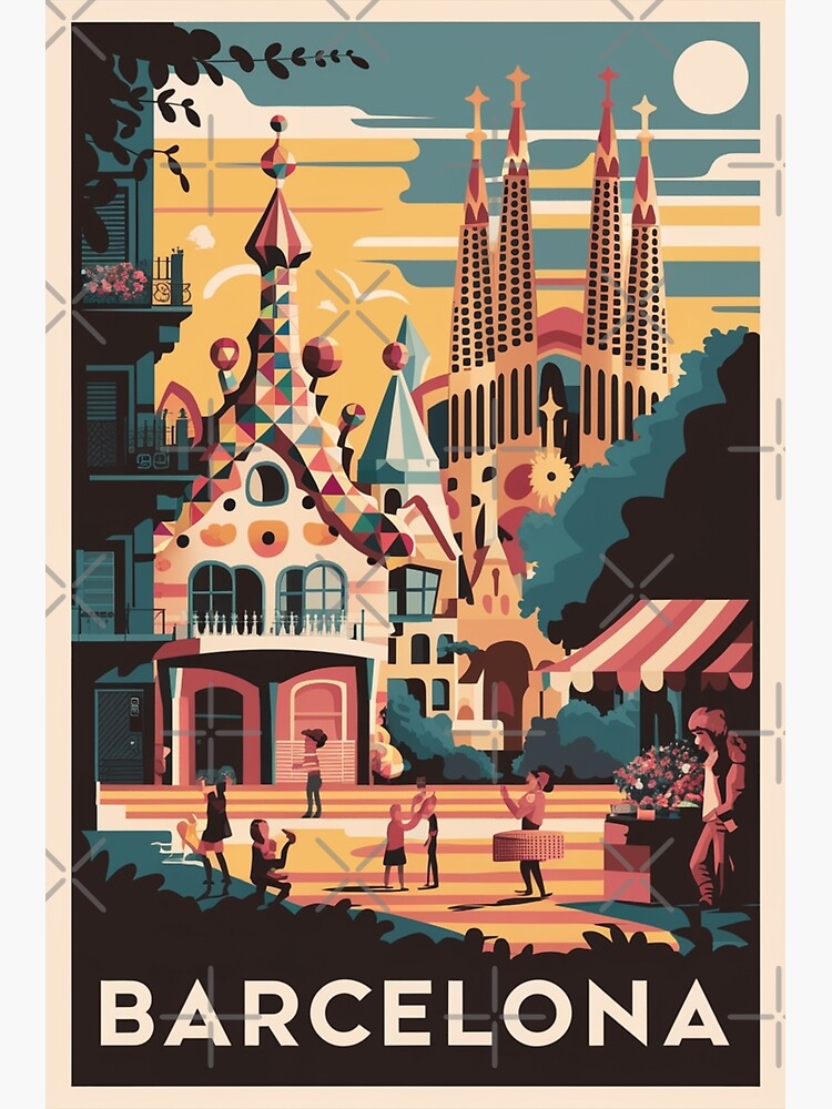 "Barcelona Vintage Travel Poster" Poster for Sale by TravelerRat ...