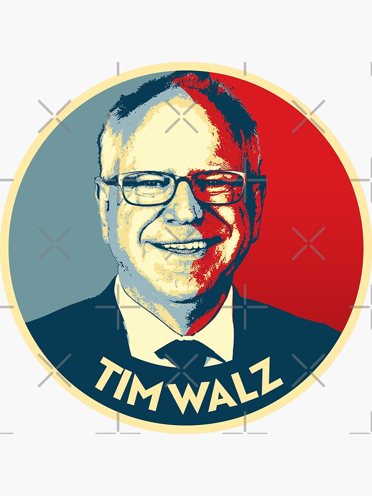 "TIM WALZ - Hope 2024" Sticker for Sale by partyfarty | Redbubble