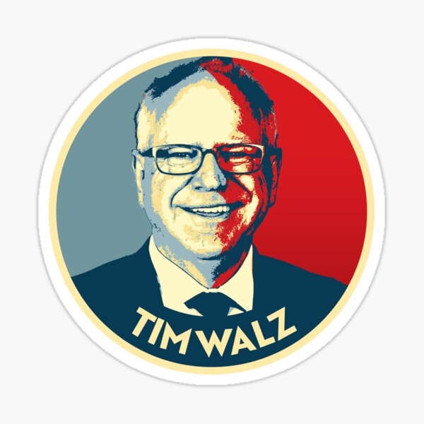 "TIM WALZ - Hope 2024" Sticker for Sale by partyfarty | Redbubble
