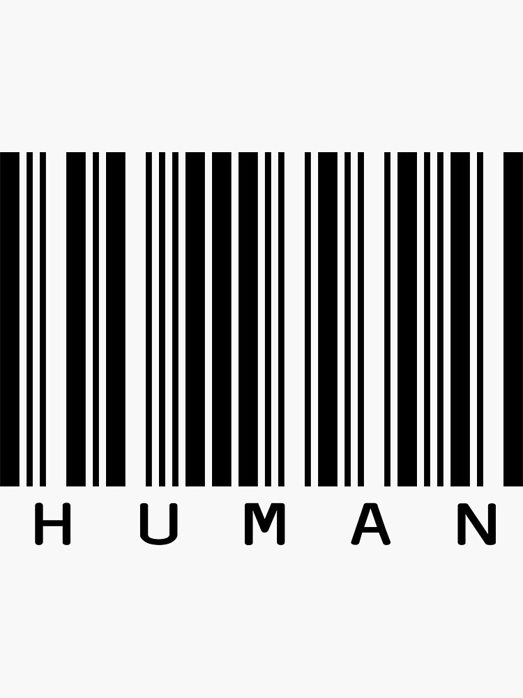 ""Human" Barcode" Sticker for Sale by moodytalk | Redbubble