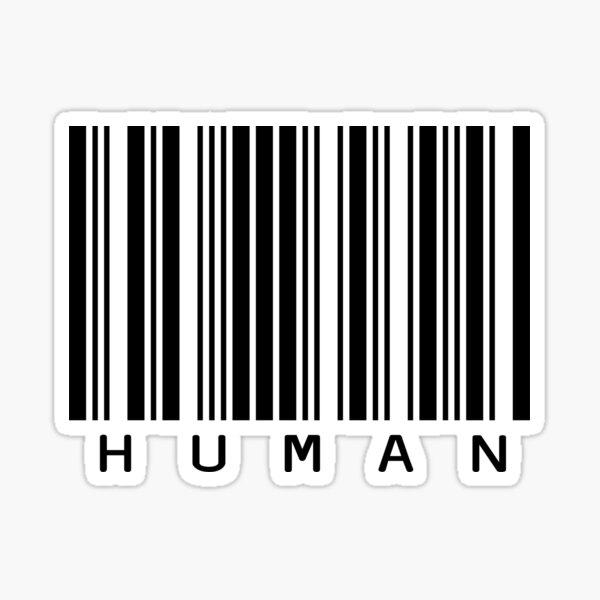 ""Human" Barcode" Sticker for Sale by moodytalk | Redbubble