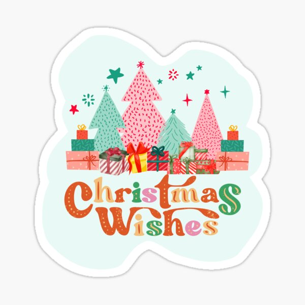 "Christmas Wishes" Sticker for Sale by TShirtCrafters | Redbubble