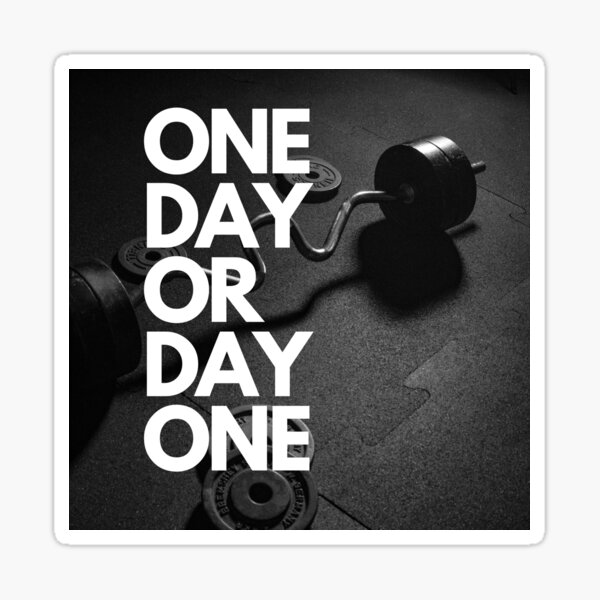 "ONE DAY OR DAY ONE - motivational quote poster" Sticker for Sale by ...