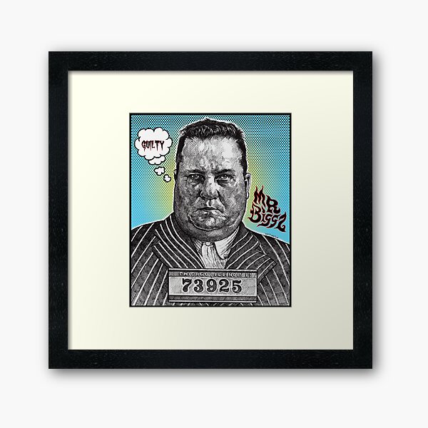 "Crime Boss 'Mr Biggz' Mobster Mugshot" Framed Art Print for Sale by ...