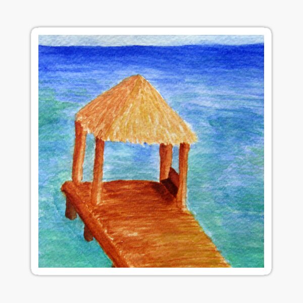 "Dock On The Ocean" Sticker by Artsol | Redbubble