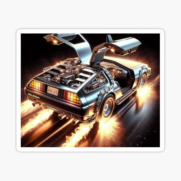 "delorean" Sticker for Sale by sevenmountains | Redbubble