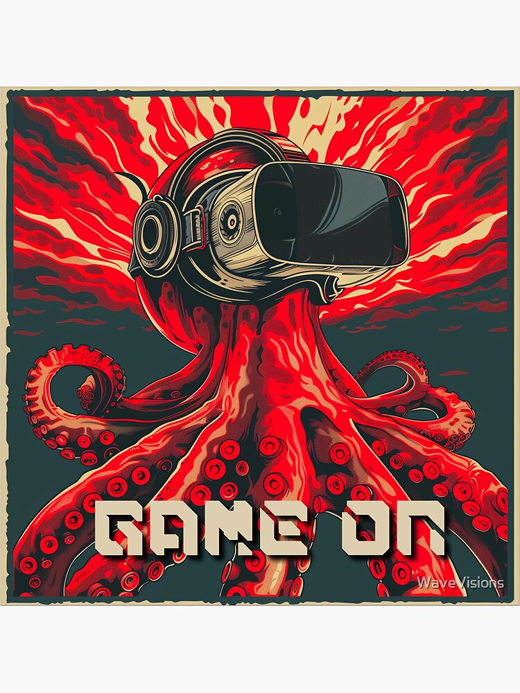 "Cyberpunk Life: Gamer Octopus" Sticker for Sale by WaveVisions | Redbubble