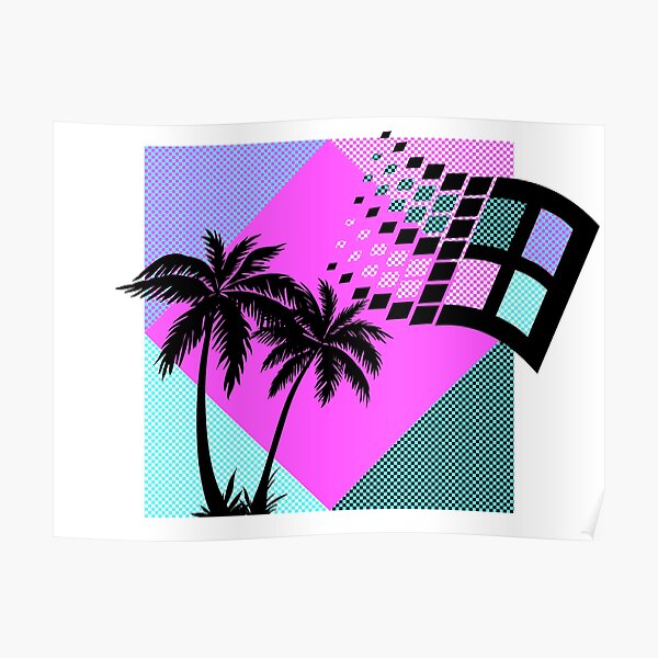 "Windows 95 CGA Vaporwave" Poster by Socket7 | Redbubble