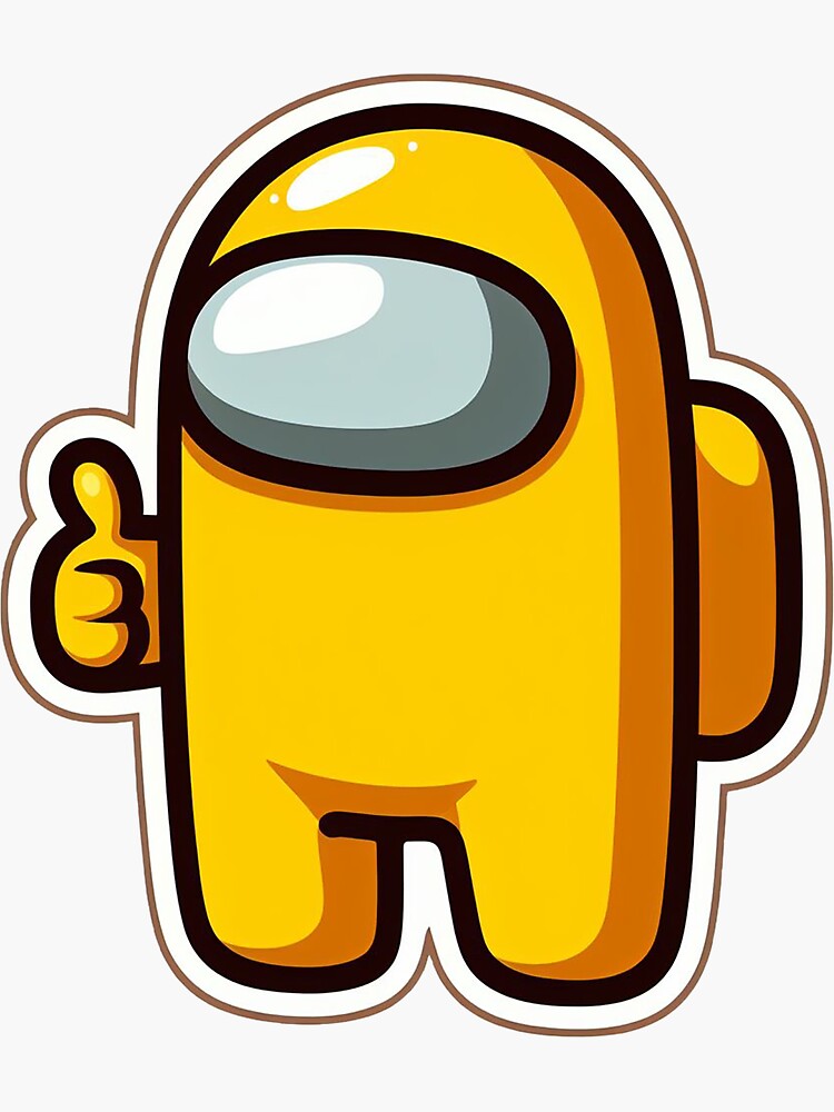 "Yellow impostor, thumb up !" Sticker for Sale by dauphin-tordu | Redbubble