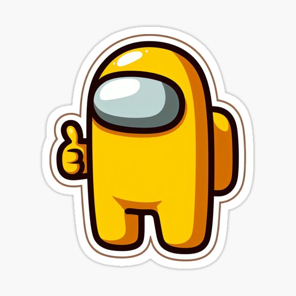 "Yellow impostor, thumb up !" Sticker for Sale by dauphin-tordu | Redbubble