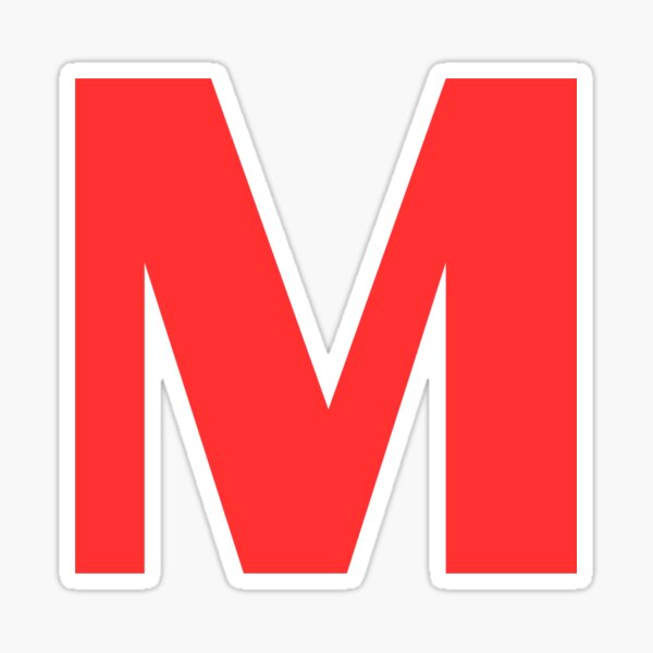 "Big Red Alphabet Letter M" Sticker for Sale by RobbiesMusic | Redbubble