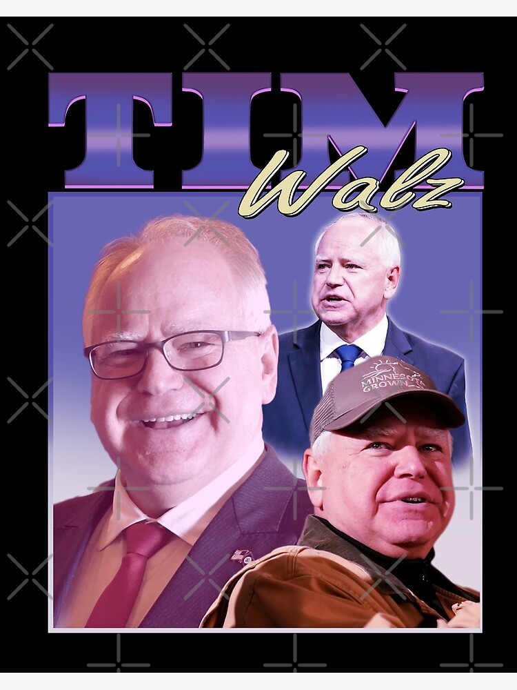 "Vintage Tim Walz Retro 90s Kamala Harris" Art Board Print for Sale by ...