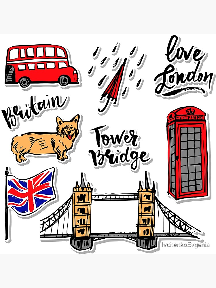 "London city stickers" Poster by IvchenkoEvgenia | Redbubble