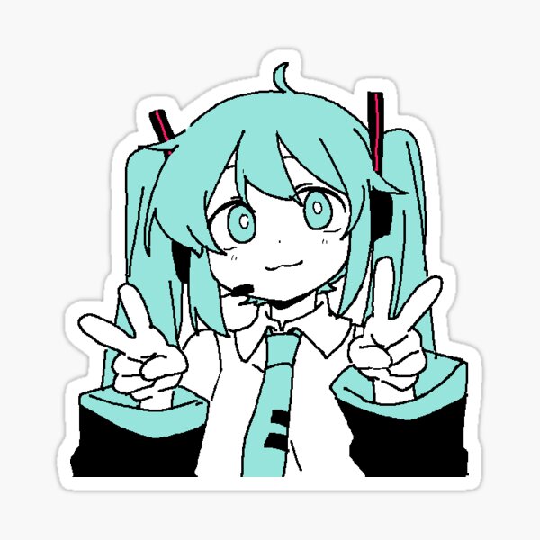 "Hatsune Miku Double Peace- Vocaloid" Sticker for Sale by ...