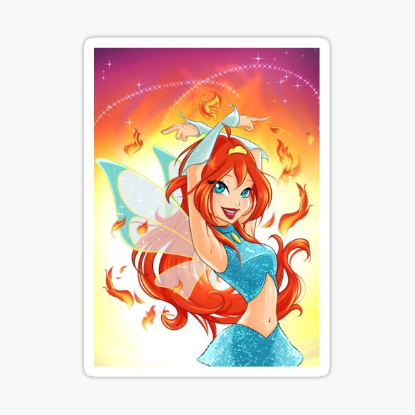 "bloom win club magic fairy fire power" Sticker by mtdessin | Redbubble