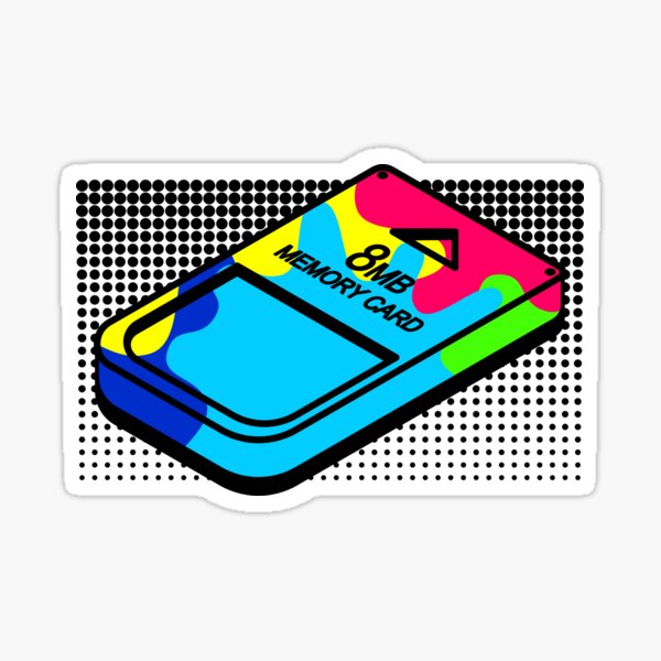 "Colorful Memory Card - Retro" Sticker for Sale by OddBlend | Redbubble
