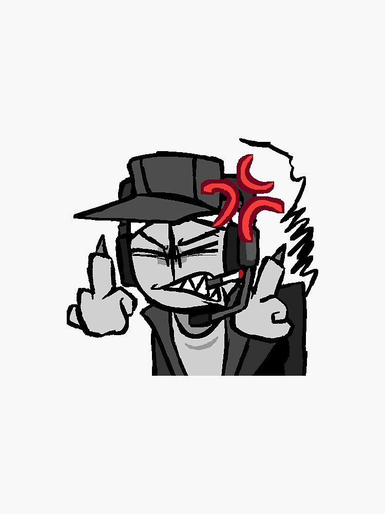 "Deimos Angry Middle Finger Madness Combat Sticker" Sticker for Sale by Azrielfiend | Redbubble